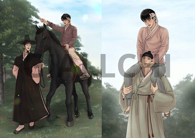 Draw anything, bl, yaoi, yuri, nsfw, couple manhwa style by Giallchi ...