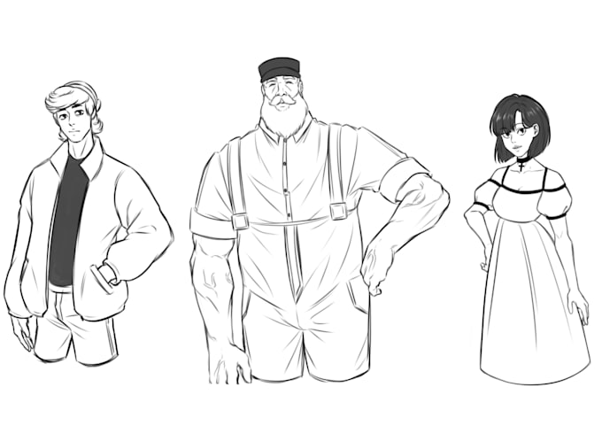 Sketch your fav character, oc, bl, yaoi, yuri, manhwa anime style by ...