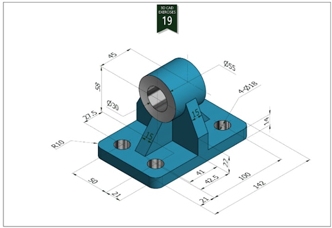 Make 2d to 3d cad modeling on solidworks by Areeba_fatima14 | Fiverr