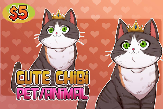 Draw cute chibi pet animal cartoon by Nrvan_a | Fiverr