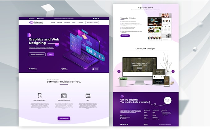 Create website ui ux design in xd, illustrator and figma by Hubprotech1 ...