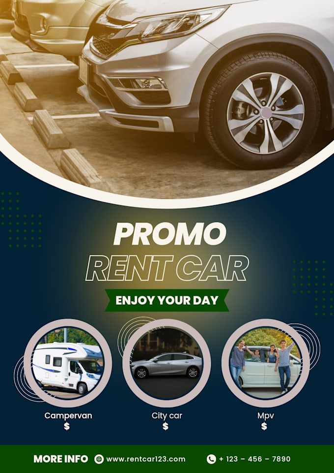 Canva templates rent car promo by Rendierfan | Fiverr