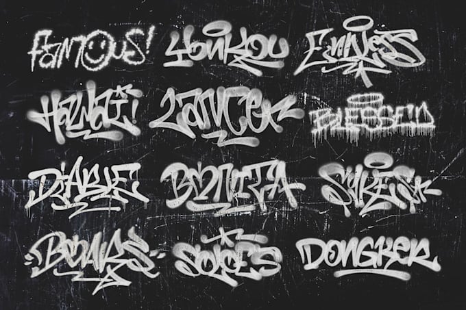 Make graffiti tag with spray paint textures for your logo by ...