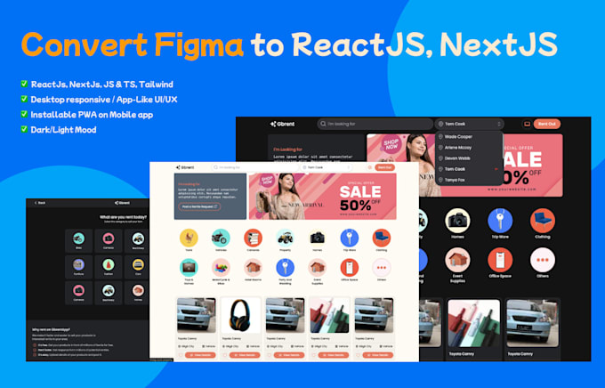 Transform figma to reactjs 19, nextjs 15, js, ts, tailwind by Imranbaitham634 | Fiverr