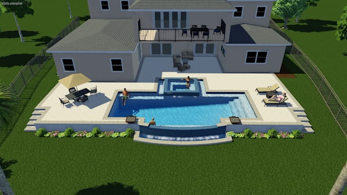 Design and draft your dream swimming pool by Jhuckinc | Fiverr