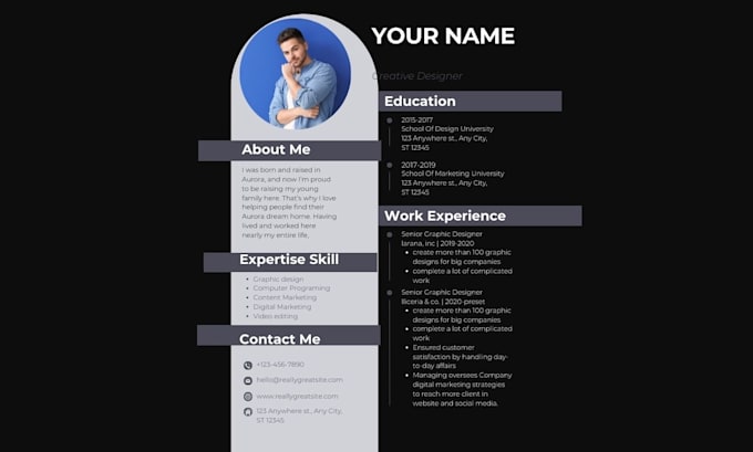 Design resume logo,business card,flyer,menu by Rjidhdesigner | Fiverr