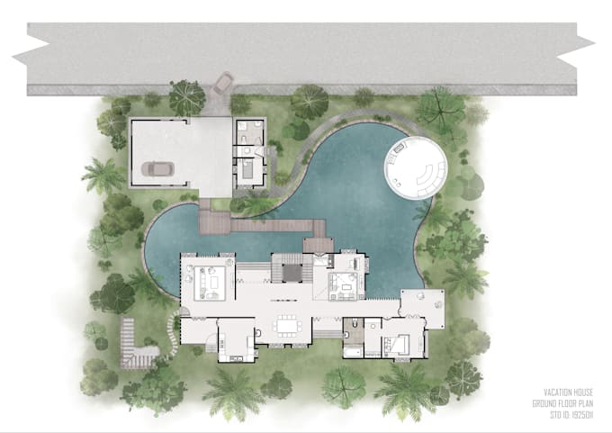 Do architectural ground floor plan render by photoshop by ...