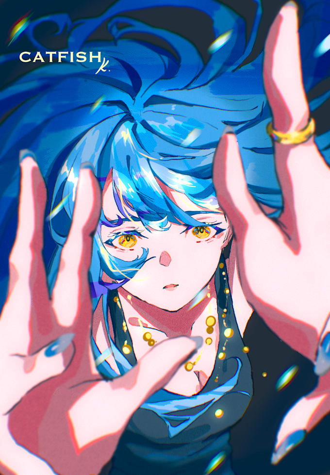 Create stylistic, colourful digital art of anime style by Catofish | Fiverr