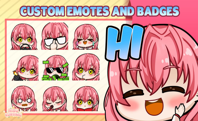 Create Cutes Twitch Emotes Sub Badges Animated Emotes For Vtuber