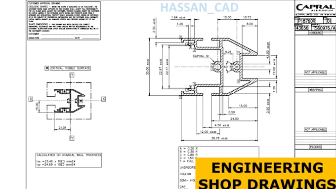 Draw technical drawings for small parts for mechanical engineering by ...