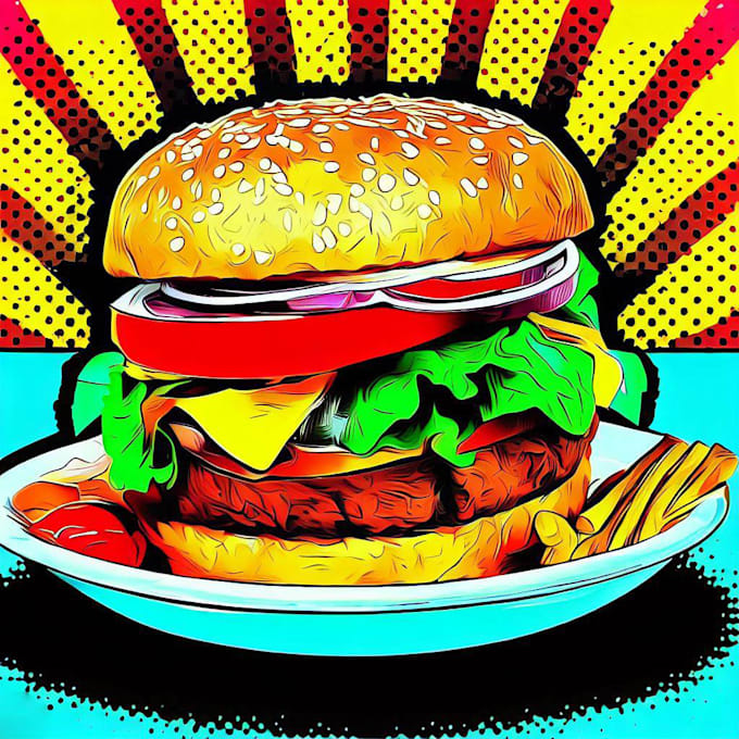 Make a food pop art of your food by Gleokey | Fiverr