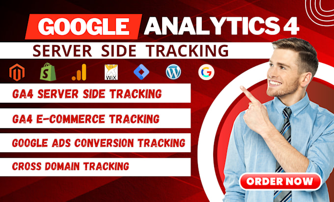 Setup or fix google analytics4, ga4 server side tracking, ga4 ecommerce ...