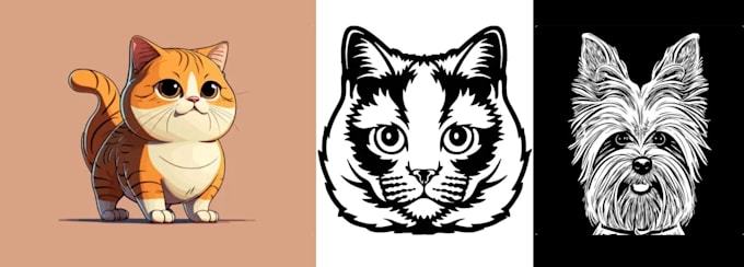 Draw lion dog cat unique pet animal logo design by Stace_richards | Fiverr
