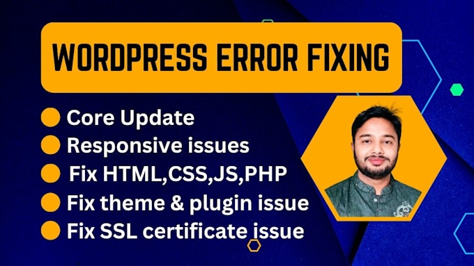 Fix wordpress troubleshooting issues bug fixing, critical error, css ... Fix wordpress troubleshooting issues bug fixing, critical error, css ...