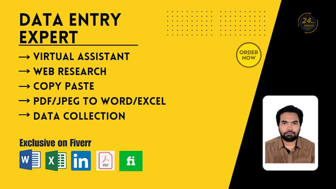 Do data entry, copy paste, typing, web research by Zakir087 | Fiverr