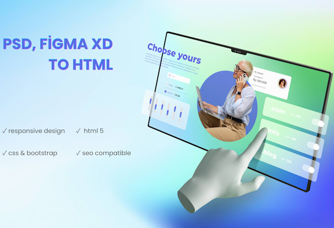 Converter psd xd figma to html css by Ceoajans | Fiverr