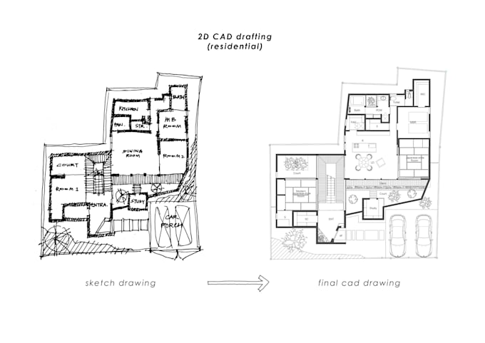 Convert your hand sketches, pdf, or images into cad, dwg by ...
