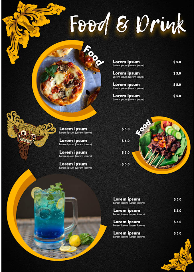 Make a food menu design for you by Ruliaritonang | Fiverr
