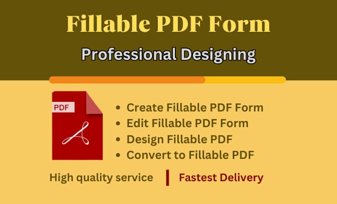 Design attractive fillable pdf form by Rehman499 | Fiverr