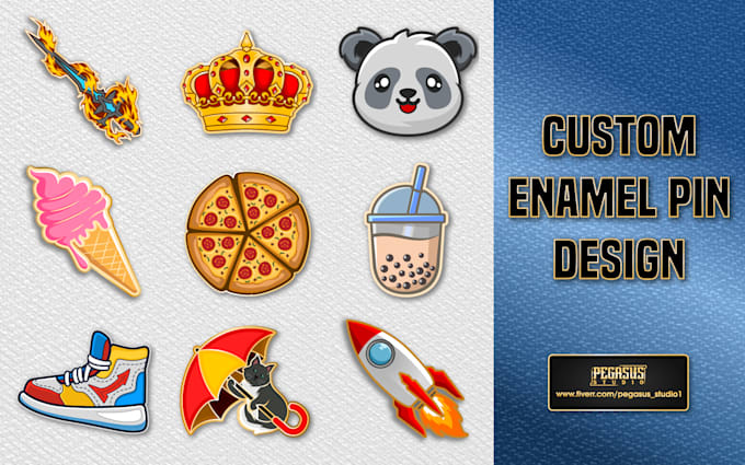 Make a vector enamel pin design custom and unique by Pegasus_studio1 ...