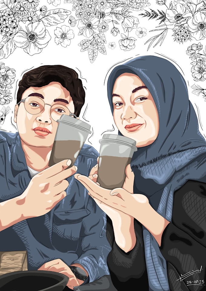 Draw a vector illustration of a person by Fadhilarafat | Fiverr