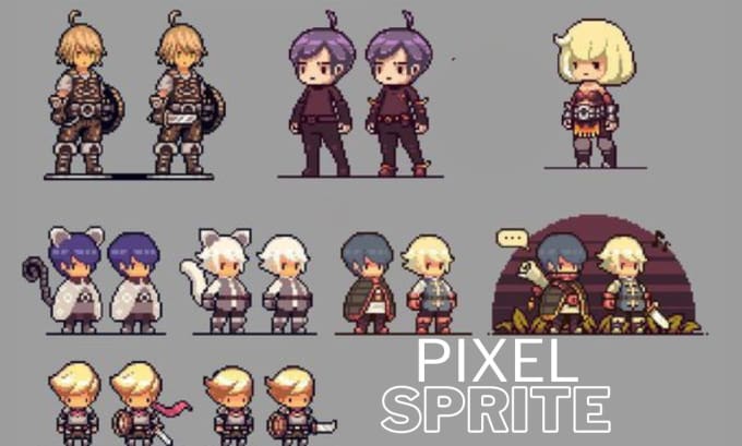 Create pixel art characters, pixel sprite sheet, pixel tileset for rpg ... Create pixel art characters, pixel sprite sheet, pixel tileset for rpg ...