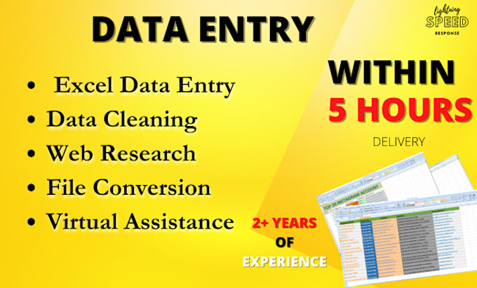 Fast and accurate data entry specialist your data management solution by Pitam_dataentry | Fiverr