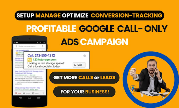 Setup manage optimize google phone call only ads and conversion tracking by Am_rafe | Fiverr