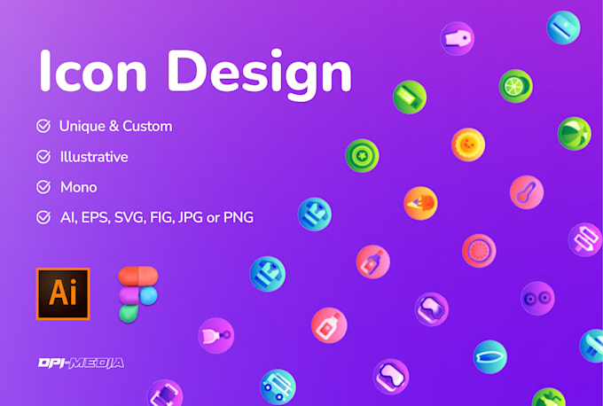 Design unique and creative custom icons by Dpi_media | Fiverr