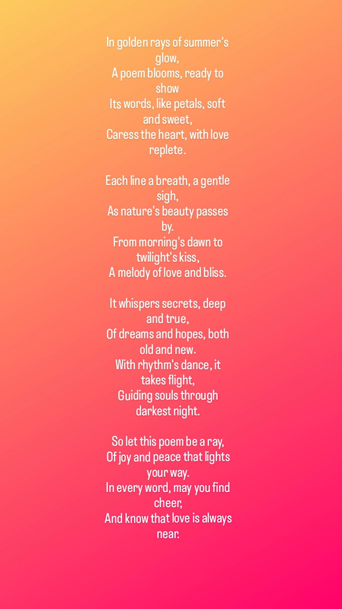 Write your divine and unforgettable poem up to 200 words by ...