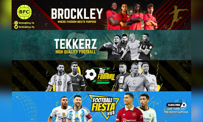 Design youtube banner for football or sports channel by Mad_maq | Fiverr