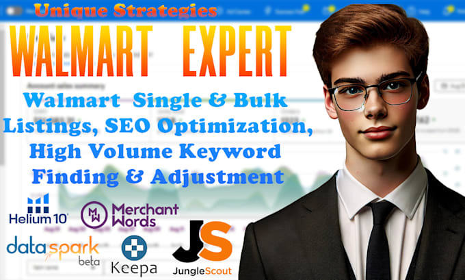 Do walmart listings, variation, optimization, wfs, seo, walmart ppc ...