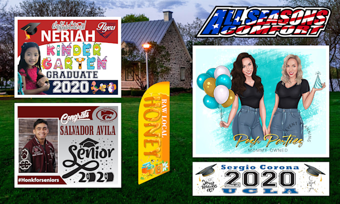 Design yard sign, billboard, graduation sign, outdoor signage, shop ...