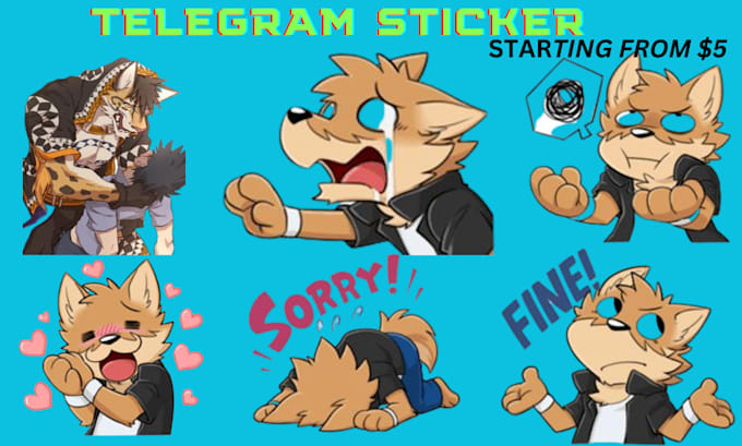 Create telegram stickers, custom stickers of your furry character by ...