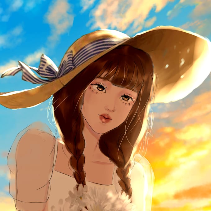 Make semi realistic anime portraits art for you by Shafiqul0101197 | Fiverr