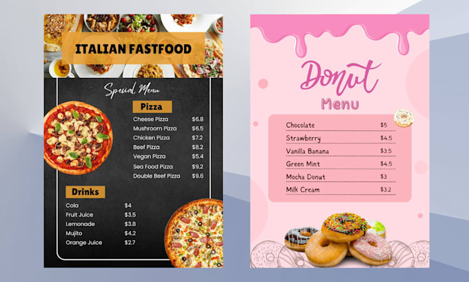 Create modern and creative restaurant menu design by Khouloudhadoun ...