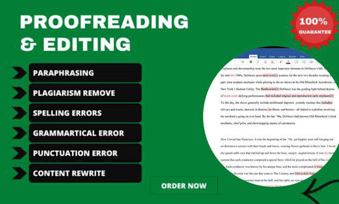 Provide a perfectly edited and proofread document by Ali_m7 | Fiverr
