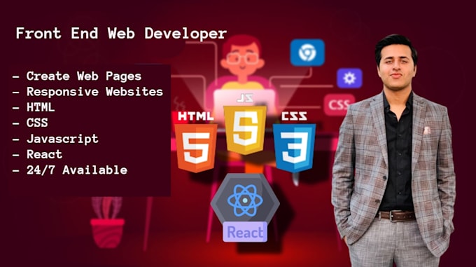 Create Your Frontend Webpage Using React Html Css Bootstrap Javascript By Hassanulislam