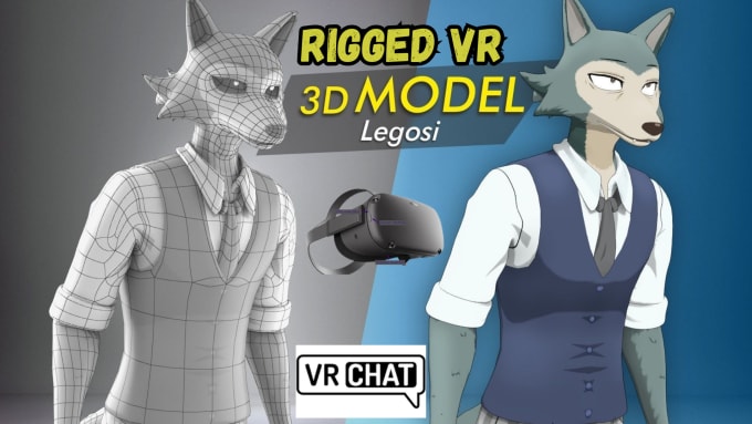 Do Custom 3d Vrc Vr Vrchat Furry Avatar Model Nsfw Fursona Vtuber Character Rig By Biddoy Fiverr