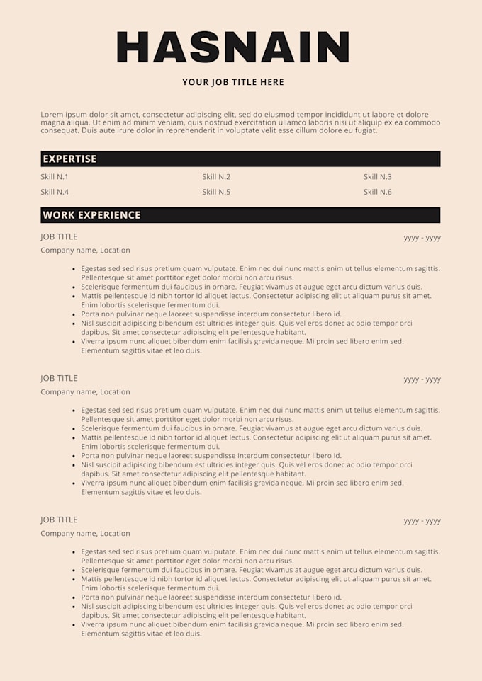 Create, design, polish resume by Hasnainabbas99 | Fiverr