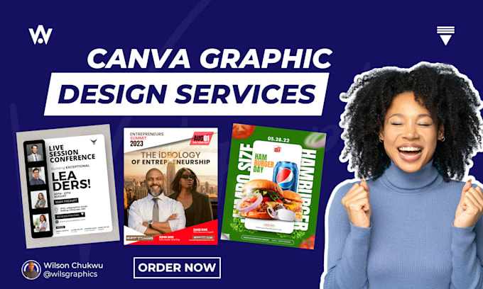 Create any graphic design from scratch using canva pro by Wils_graphics | Fiverr