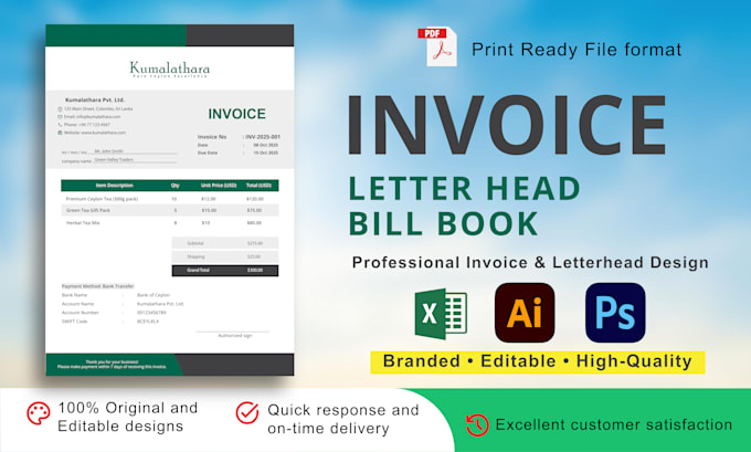 Do professional invoice, xero template, letterhead design by ...