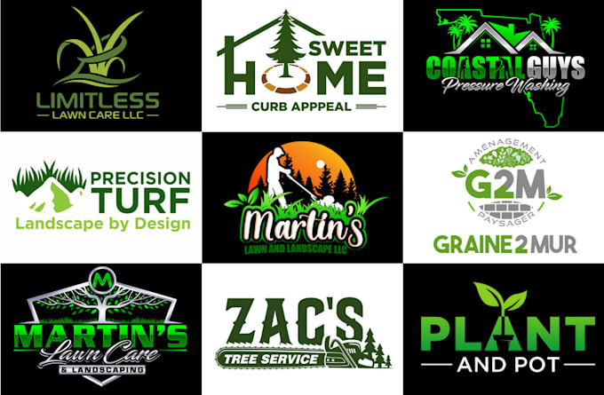 Design turf, landscape and lawn care logo by Quick_logox | Fiverr