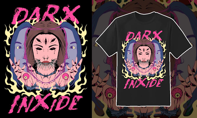 Draw dark art illustration for tees or book cover by Rotkal | Fiverr