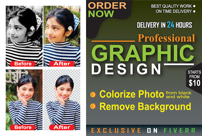 Colorize and remove background your photo by Smishohag | Fiverr