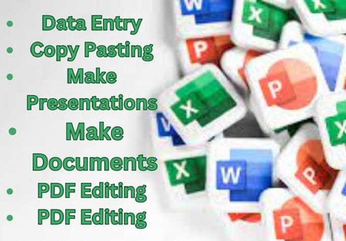 Do projects of data entry, ms word, ms excel, data typing and presentations by Irfanshamshad ...