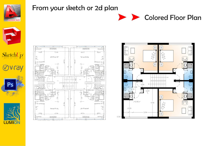 Create colored floor plan with highest quality by Arch_m_rashidi | Fiverr