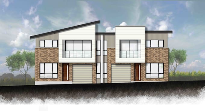 Colors and render your sections and elevations by Reemmedany | Fiverr