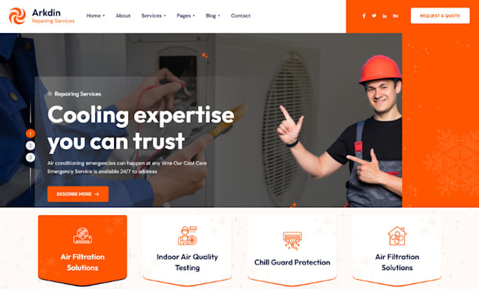 Build hvac website air conditioning website handyman website by Web ...