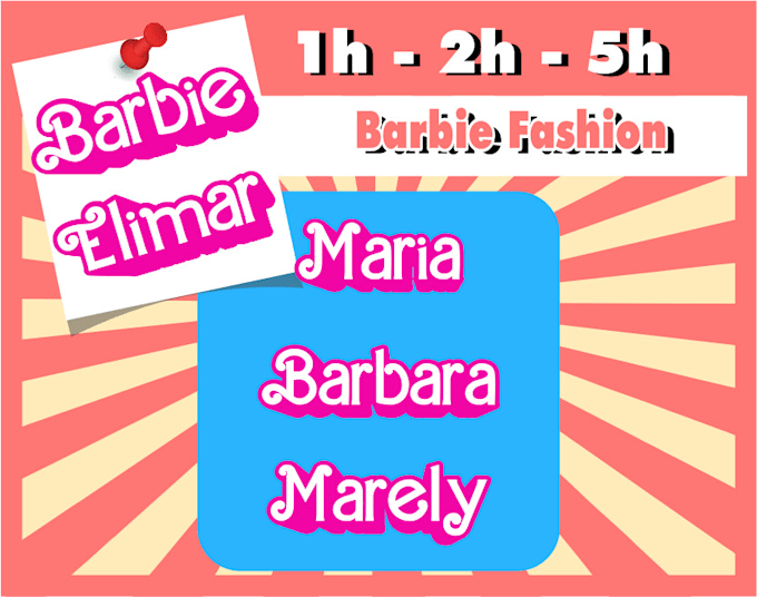 Draw and illustrate your name or text in barbie style, customize the ...